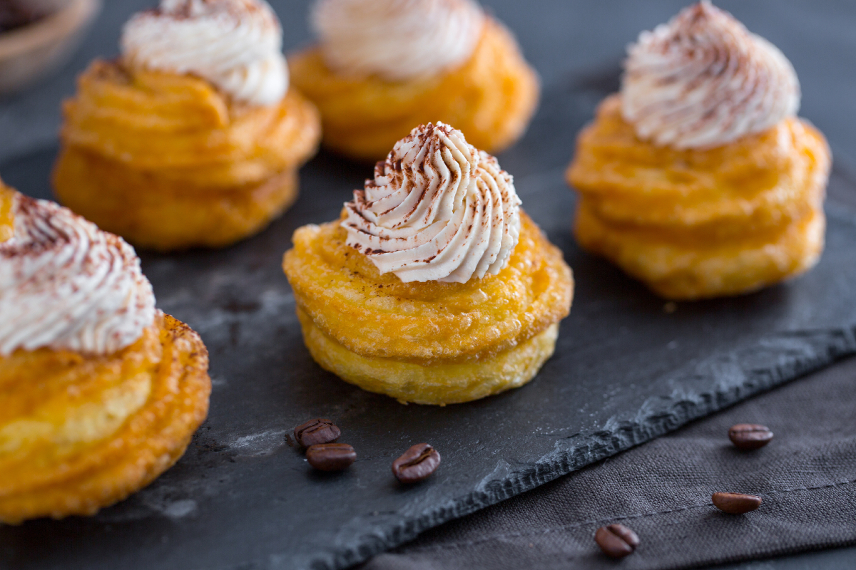 Zeppole with mascarpone cream and coffee - Italian recipes by ...