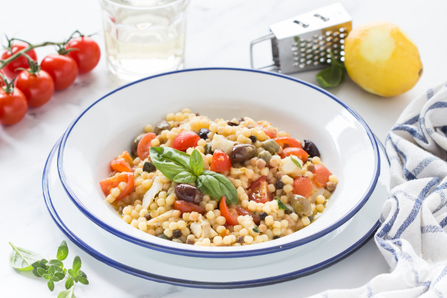 Fregola with cod - Italian recipes by GialloZafferano