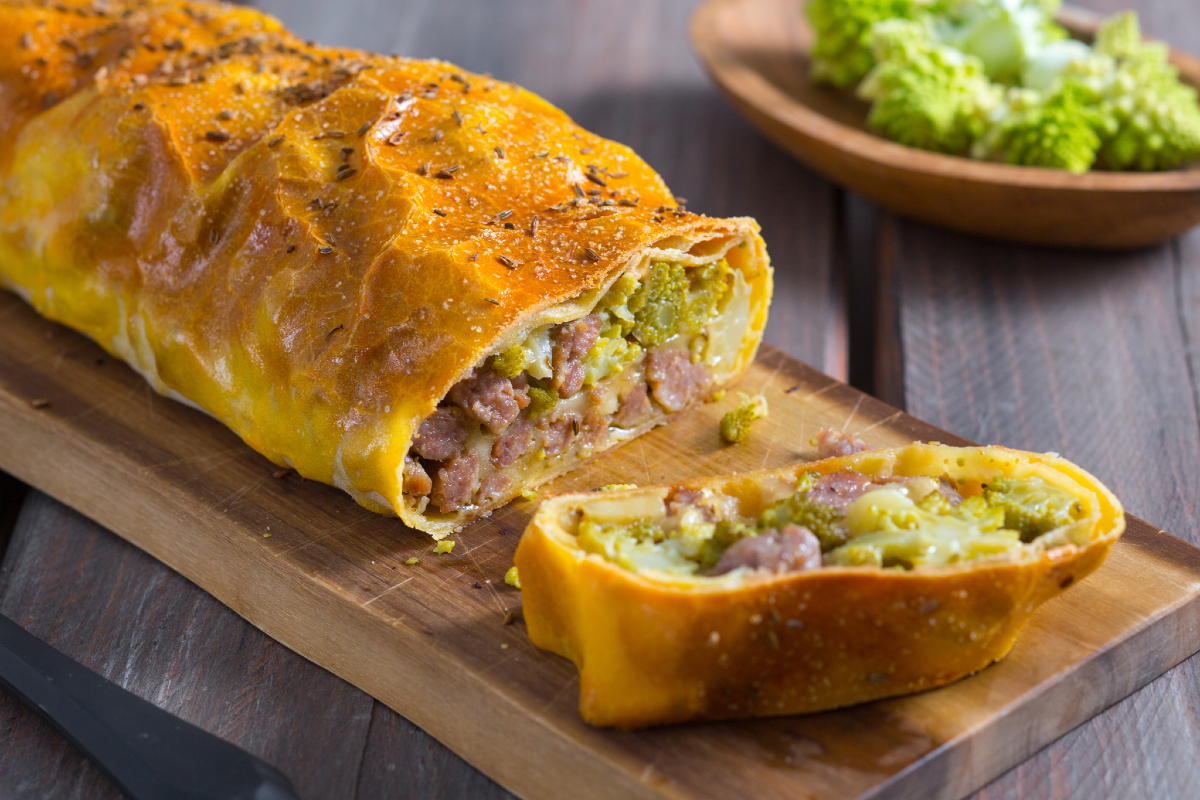 Savory strudel with Asiago PDO, broccoli, and sausage - Italian recipes ...