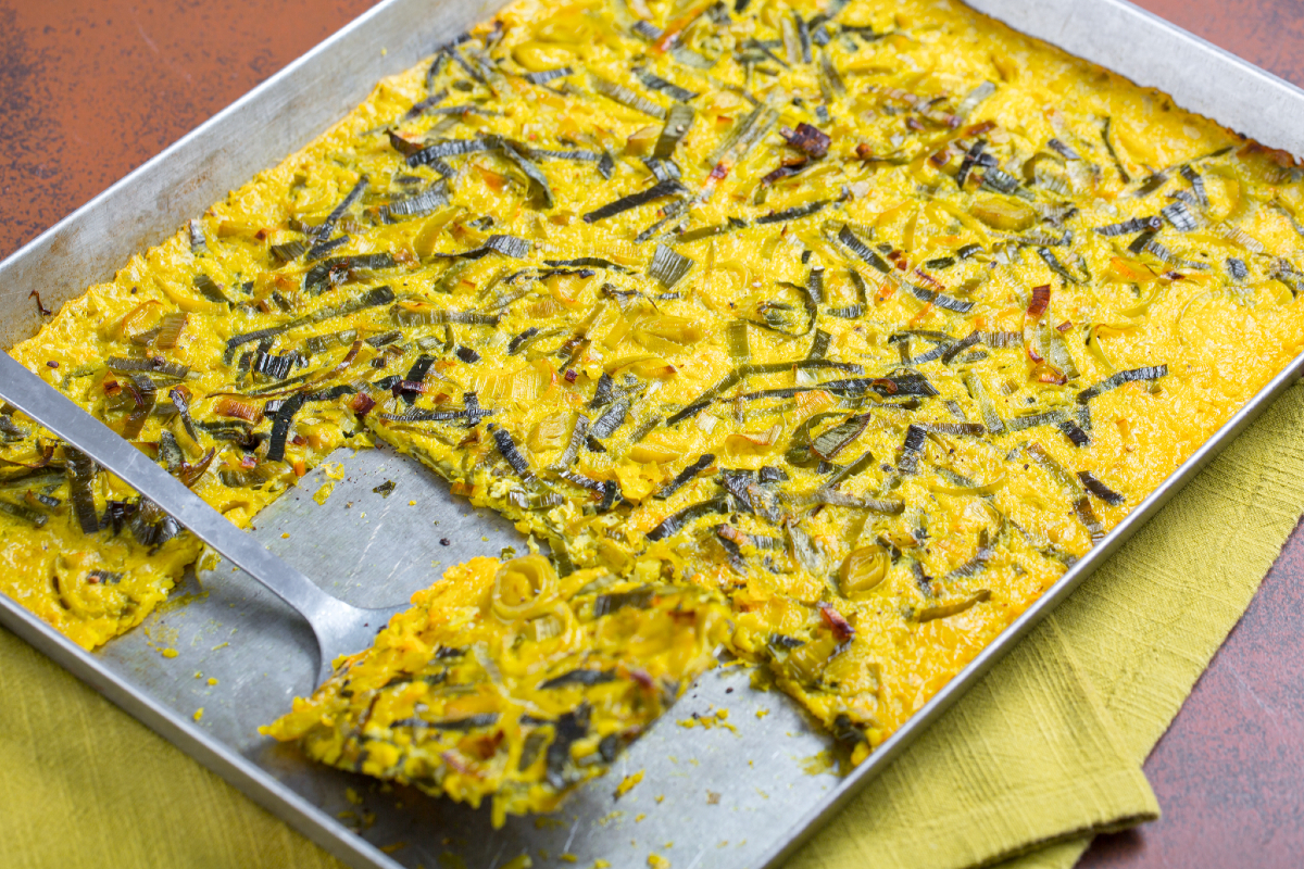 Leek farinata - Italian recipes by GialloZafferano