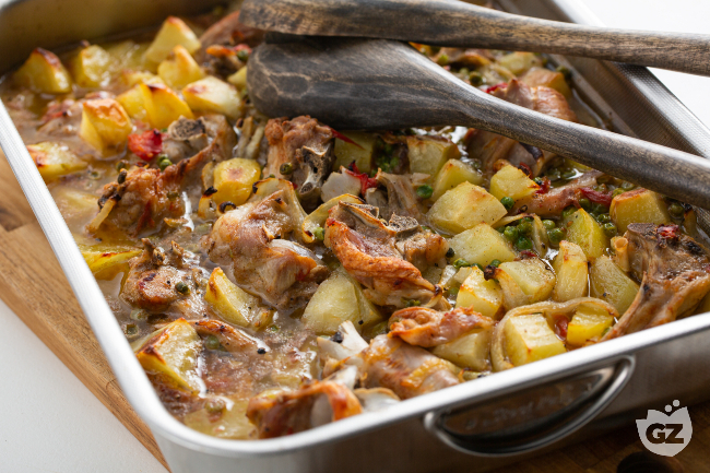 Baked Dish with Kid Goat - Italian recipes by GialloZafferano