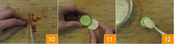 Cucumber and hummus finger food - Italian recipes by GialloZafferano