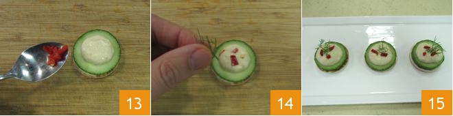 Cucumber and hummus finger food - Italian recipes by GialloZafferano